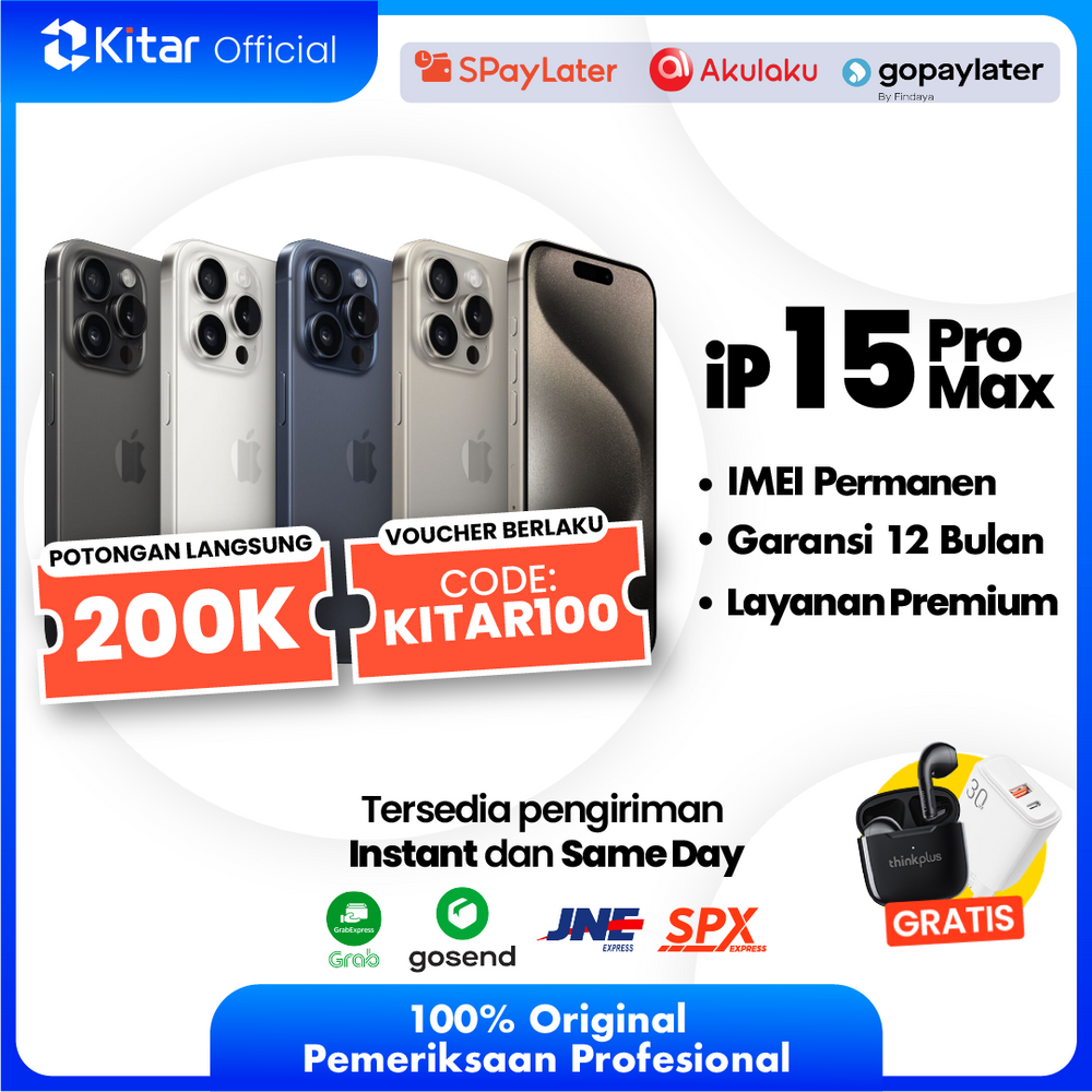 Jual iPhone 15 Pro Max Bekas Original dan Bergaransi 1 Tahun - Kitar